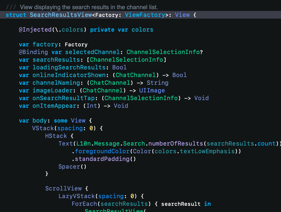 Can not find SearchResultsView in scope. · Issue #280 · GetStream/stream-chat-swiftui · GitHub