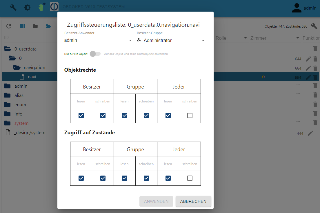 Admin 5.0.27: Standard ACL werden nicht übernommen · Issue #898 · ioBroker/ioBroker.admin · GitHub
