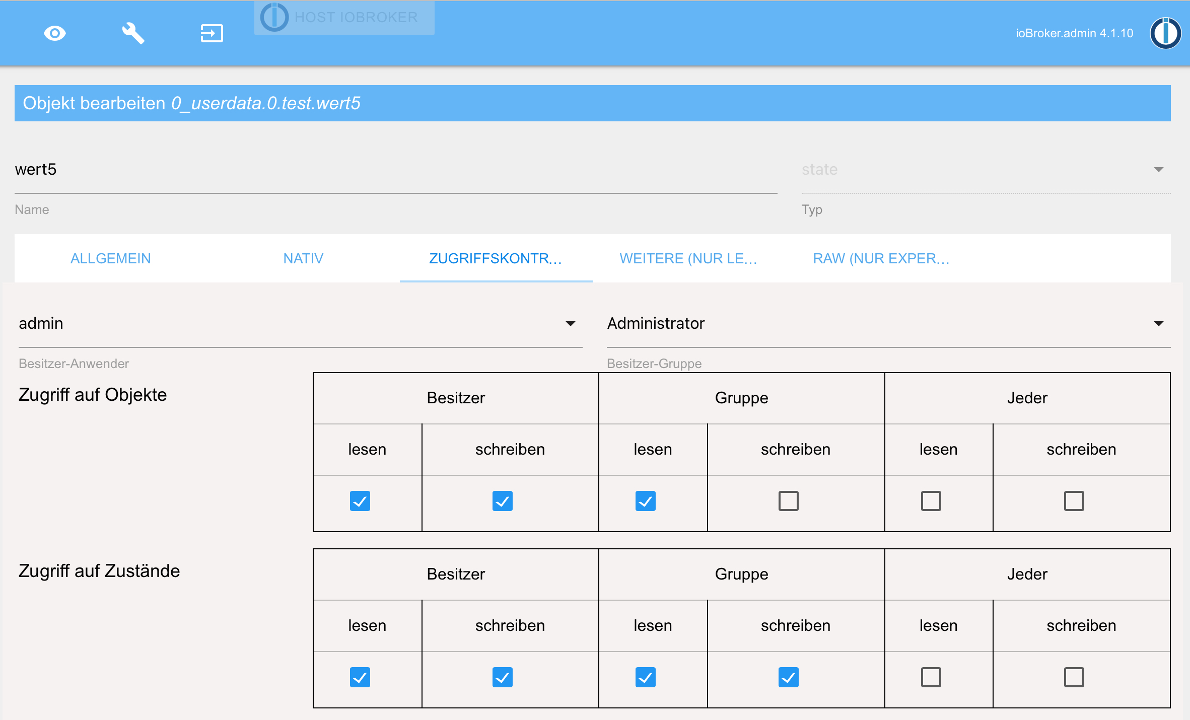 Standard ACL · Issue #1099 · ioBroker/ioBroker.js-controller · GitHub