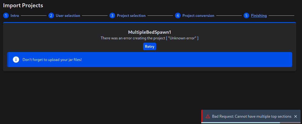 Unknown error when creating project · Issue #1211 · HangarMC/Hangar · GitHub