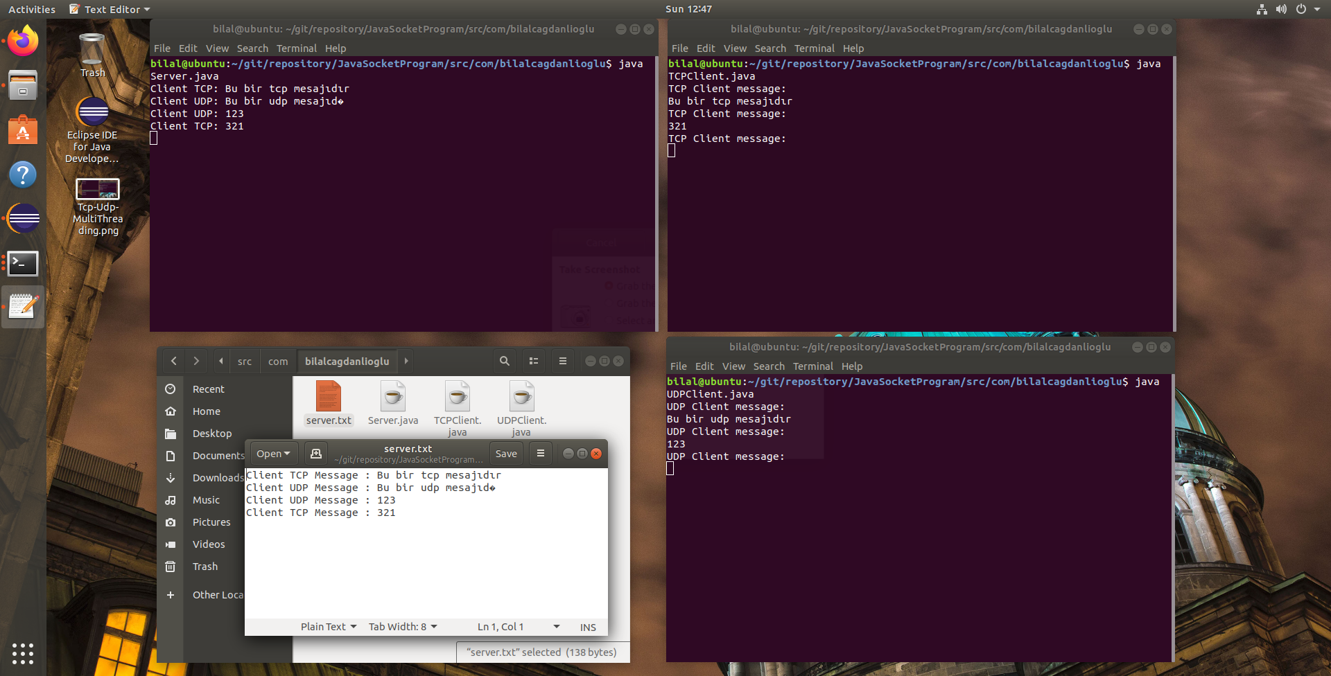 GitHub - bilalcagdanlioglu/TCP-UDP-MULTITHREADING