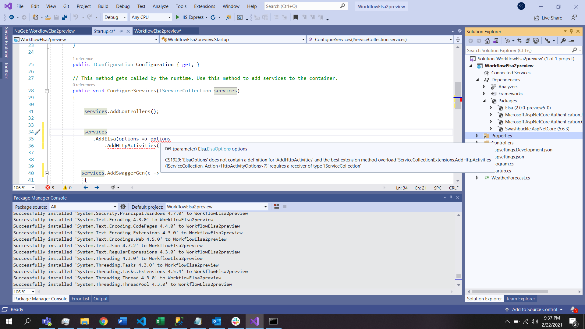 InvalidOperationException: A second operation was started on this context before a previous ...