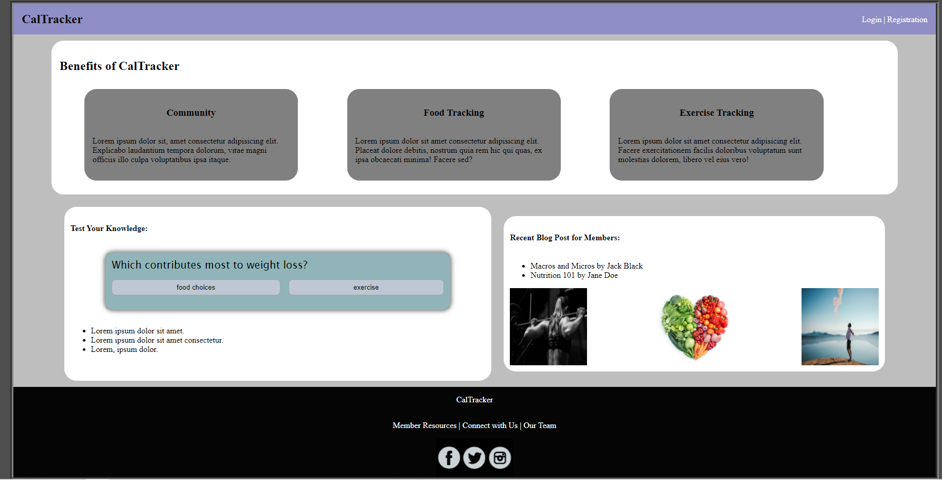 GitHub - Kamernepti/CalTracker: A food and exercise tracking site based on the layout of LoseIt ...