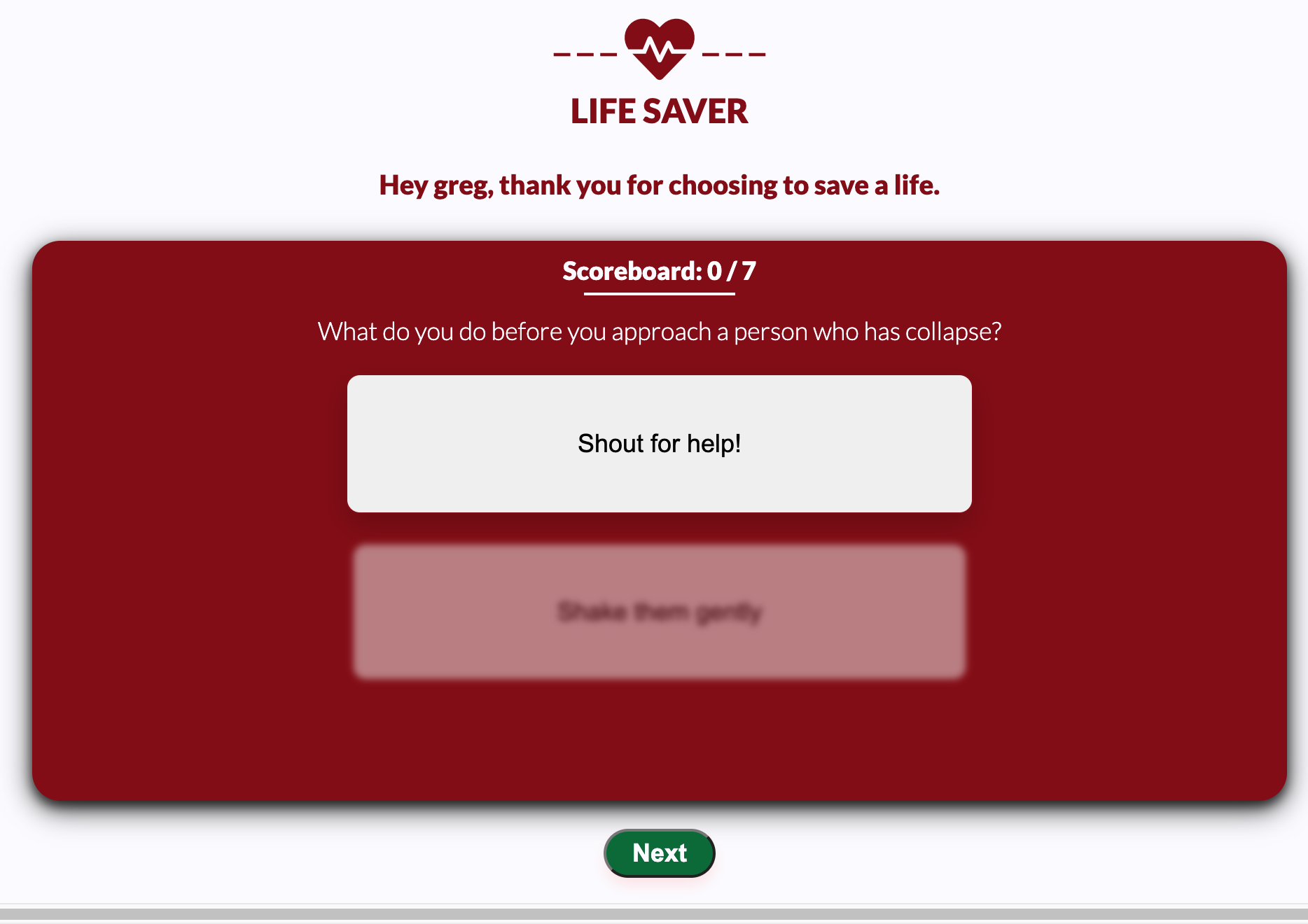 GitHub - gozygreg/lifesaver: A quiz game about cardiopulmonary resuscitation (CPR)