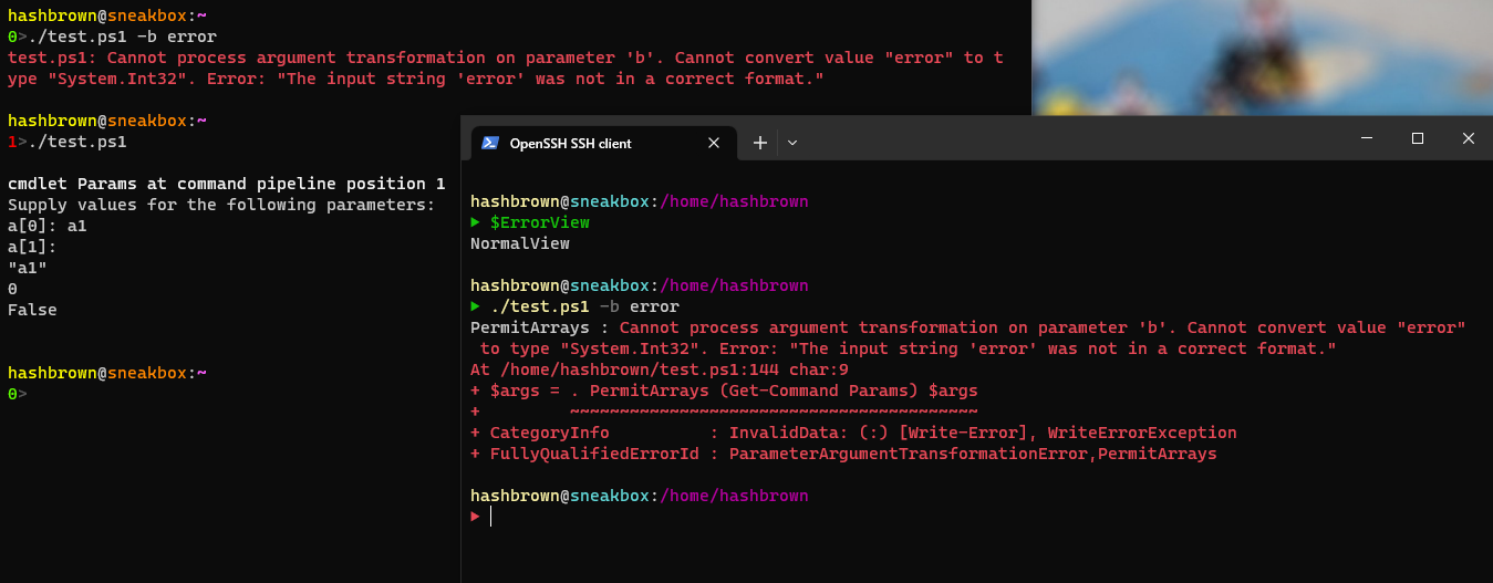Unable to provide .ps1 script multiple values for a single parameter (when called from a non ...