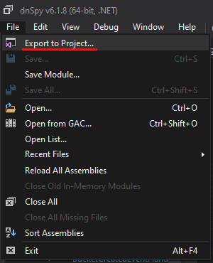 Please add an "Export to Project" menuitem that creates a .sln file ...