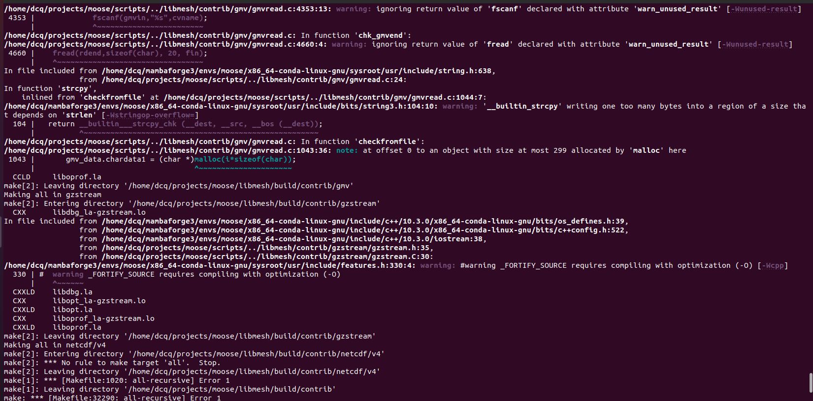Error in rebuild Libmesh after reseting MOOSE to old version · idaholab moose · Discussion ...