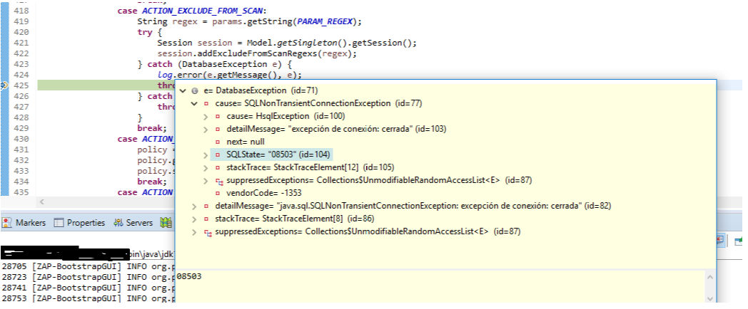SQLNonTransientConnectionException on ActiveScanAPI call · Issue #5505 · zaproxy/zaproxy · GitHub
