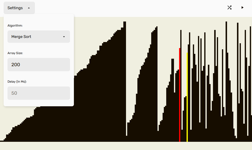 GitHub - goulart-pedro/React-Sorting-Visualizer: Projeto de Algoritmos ...