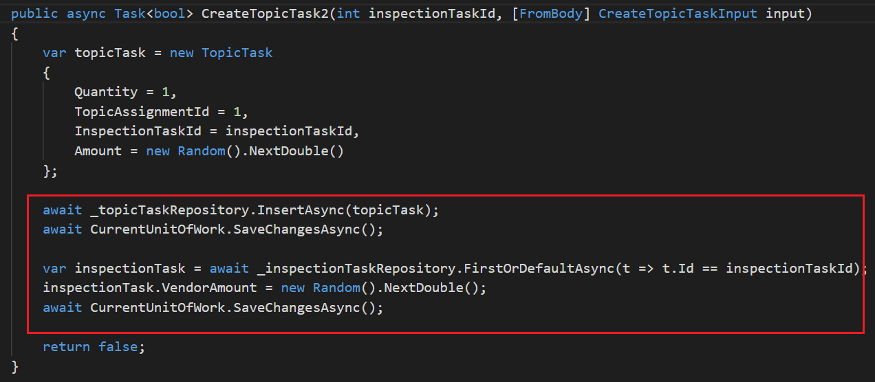 Would SaveChanges result in a new Transaction for the remaining Uows code? · Issue #6080 ...