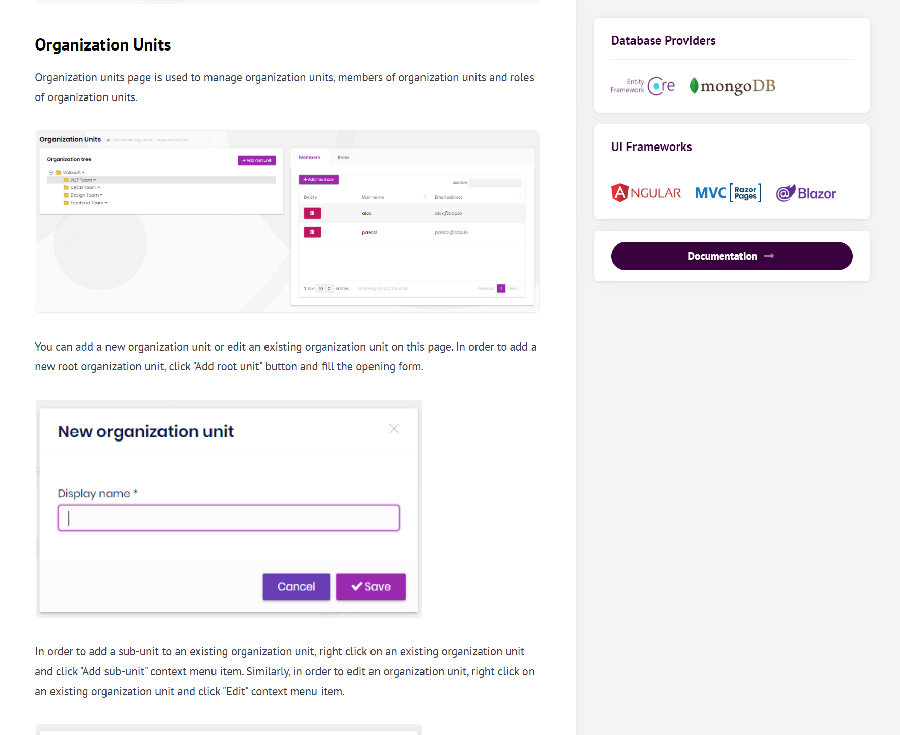 Add Organizationunit Management Menu And Pages To User Interface · Issue 11102 · Abpframework