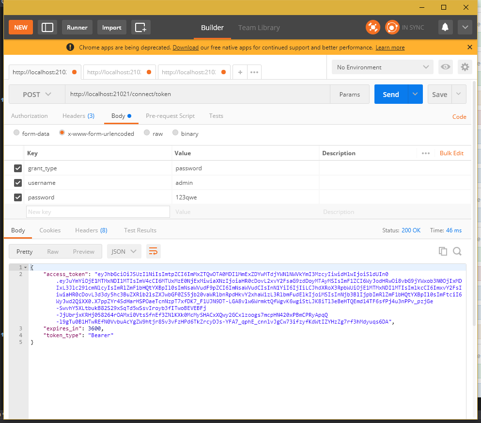 Identity Server Integration resource owner password credentials exception · Issue #2776 ...