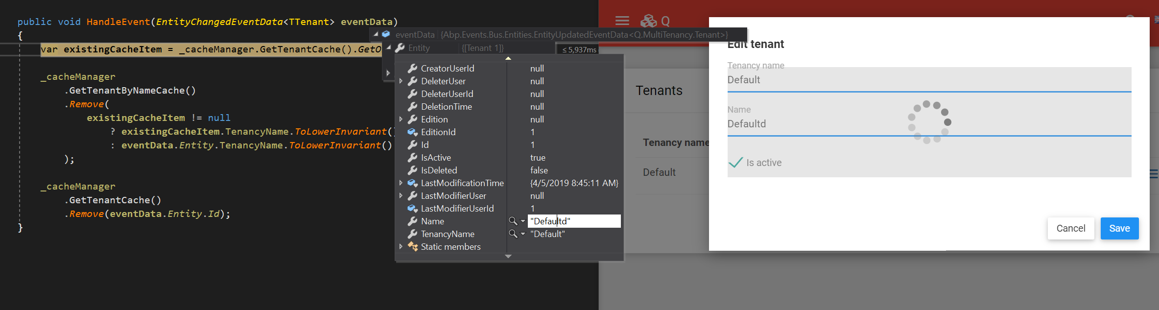 Tenant Cache is not refreshed · Issue #4430 · aspnetboilerplate/aspnetboilerplate · GitHub