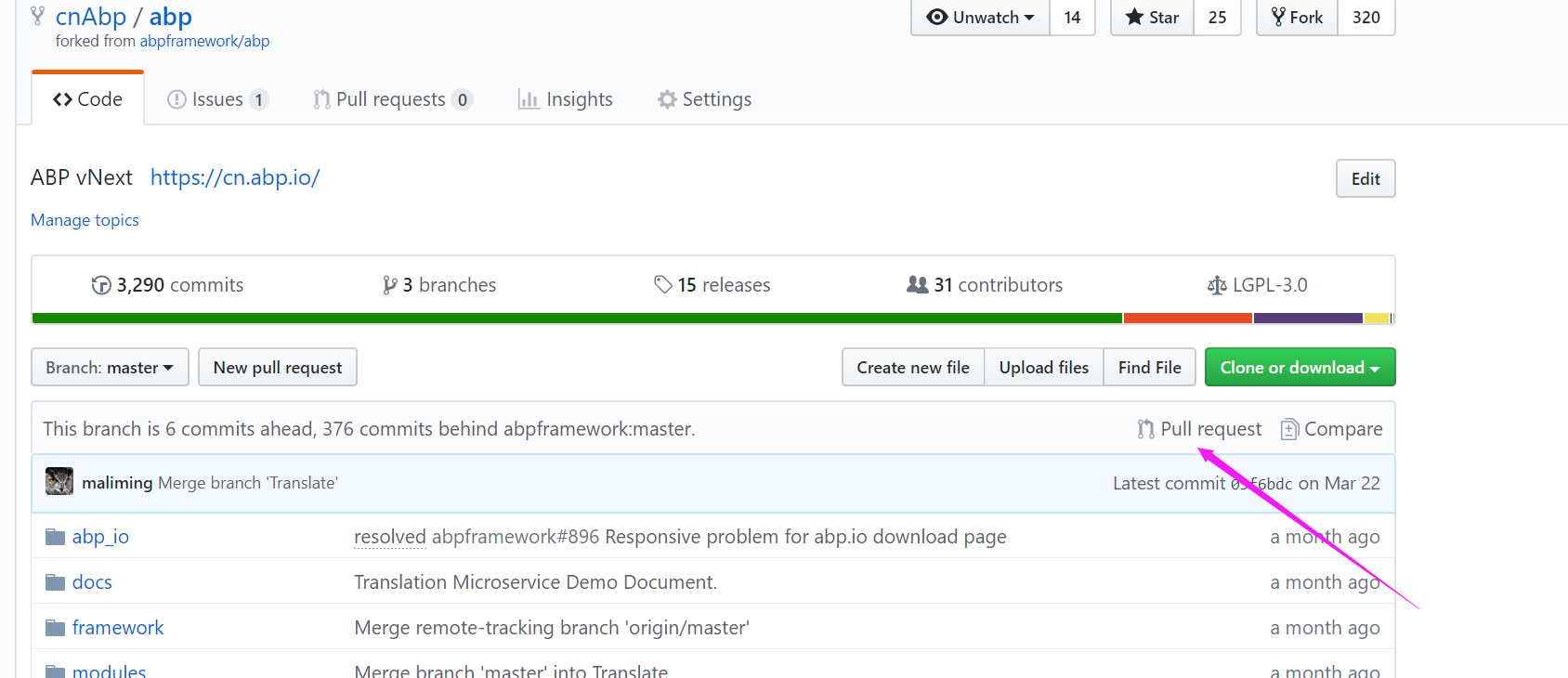 Documentation French translation: which branch to put on ? · Issue #1042 · abpframework/abp · GitHub
