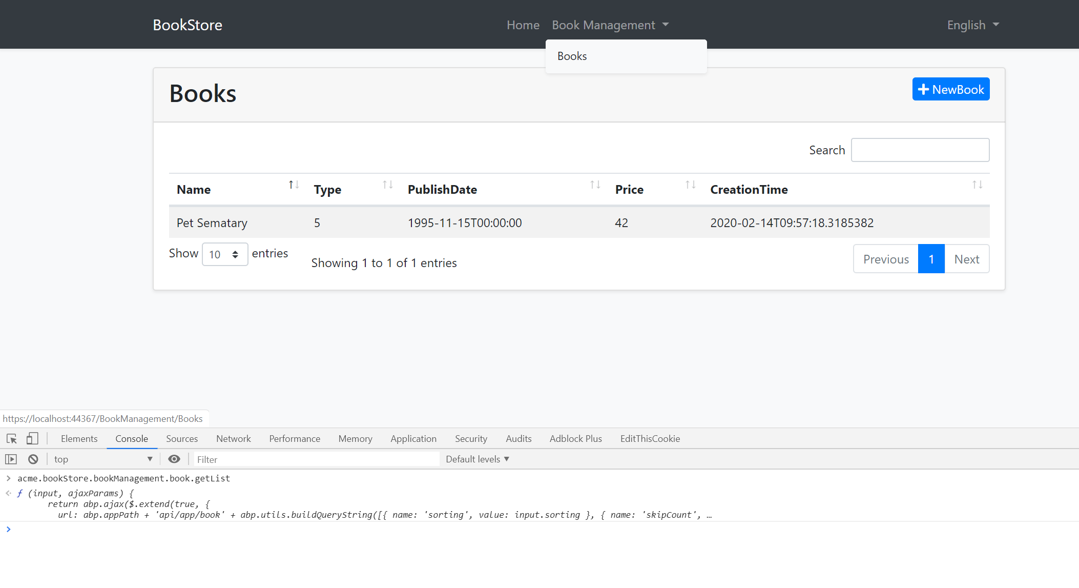 Acme.BookStore module example have wrong · Issue #2823 · abpframework/abp · GitHub