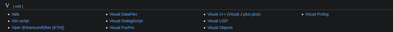 Register V In Wikipedias List Of Programming Languages Entry · Issue 15749 · Vlangv · Github 4058