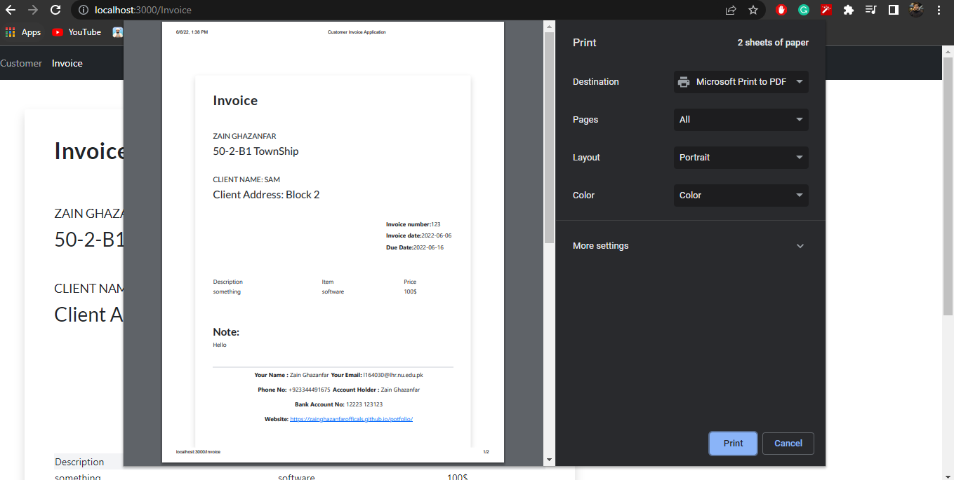 GitHub - ZainGhazanfarofficals/CustomerInvoiceApplication: Contain ...