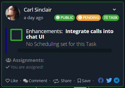Rework Task post and stream entry view for instances of user profiles · Issue #122 · humhub ...