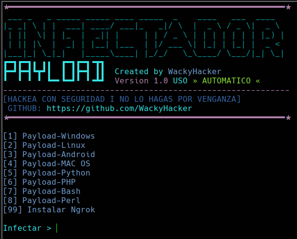 GitHub - WackyHacker/Infectador-payload: Crea tu carga util y subela a ...