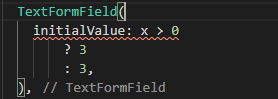 TextFormField initialValue inline If does not warn about type ...