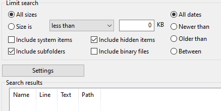 Limit search is changed to Size when going back from Settings · Issue #289 · stefankueng/grepWin ...