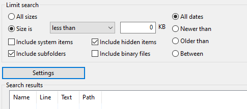 Limit search is changed to Size when going back from Settings · Issue #289 · stefankueng/grepWin ...