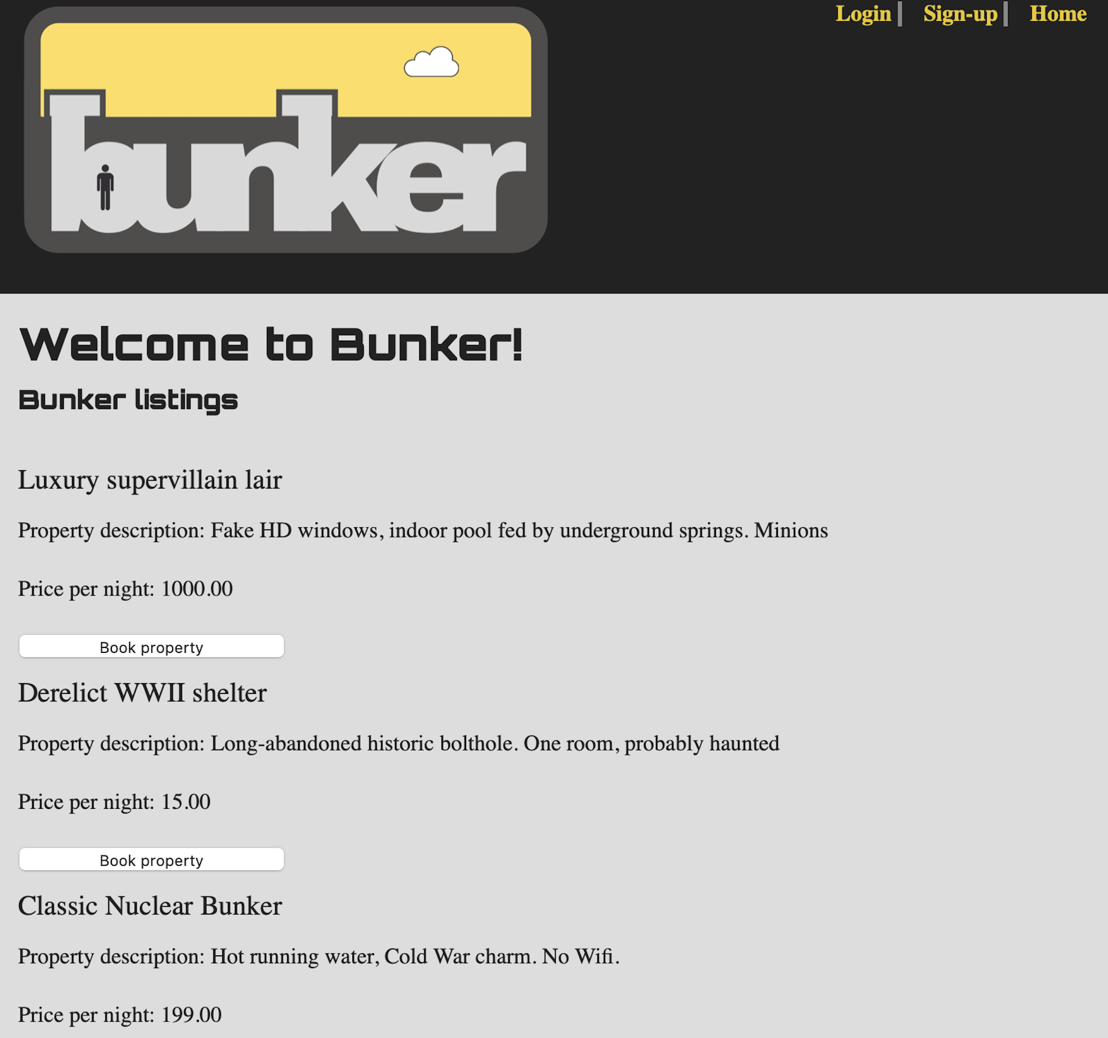 GitHub - PetarSimonovic/bunker_makersbnb