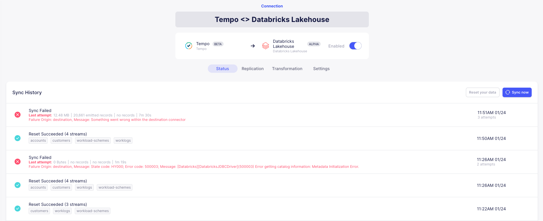 Destination Databricks - Destination process message delivery failed · Issue #21860 · airbytehq ...