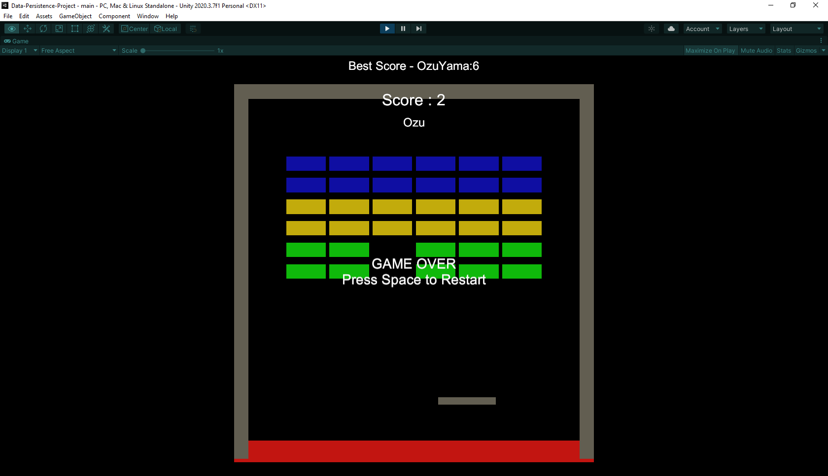 GitHub - OsmanFrat/Data-Persistence-Project: Unity tutorial project