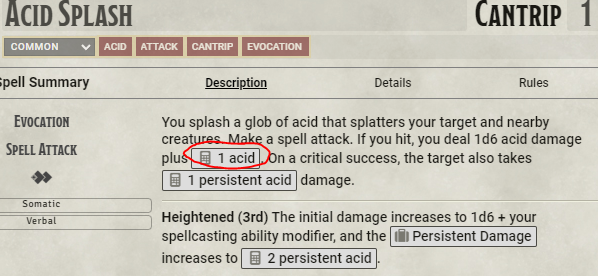 Acid Splash description cleanup request · Issue #7639 · foundryvtt/pf2e ...