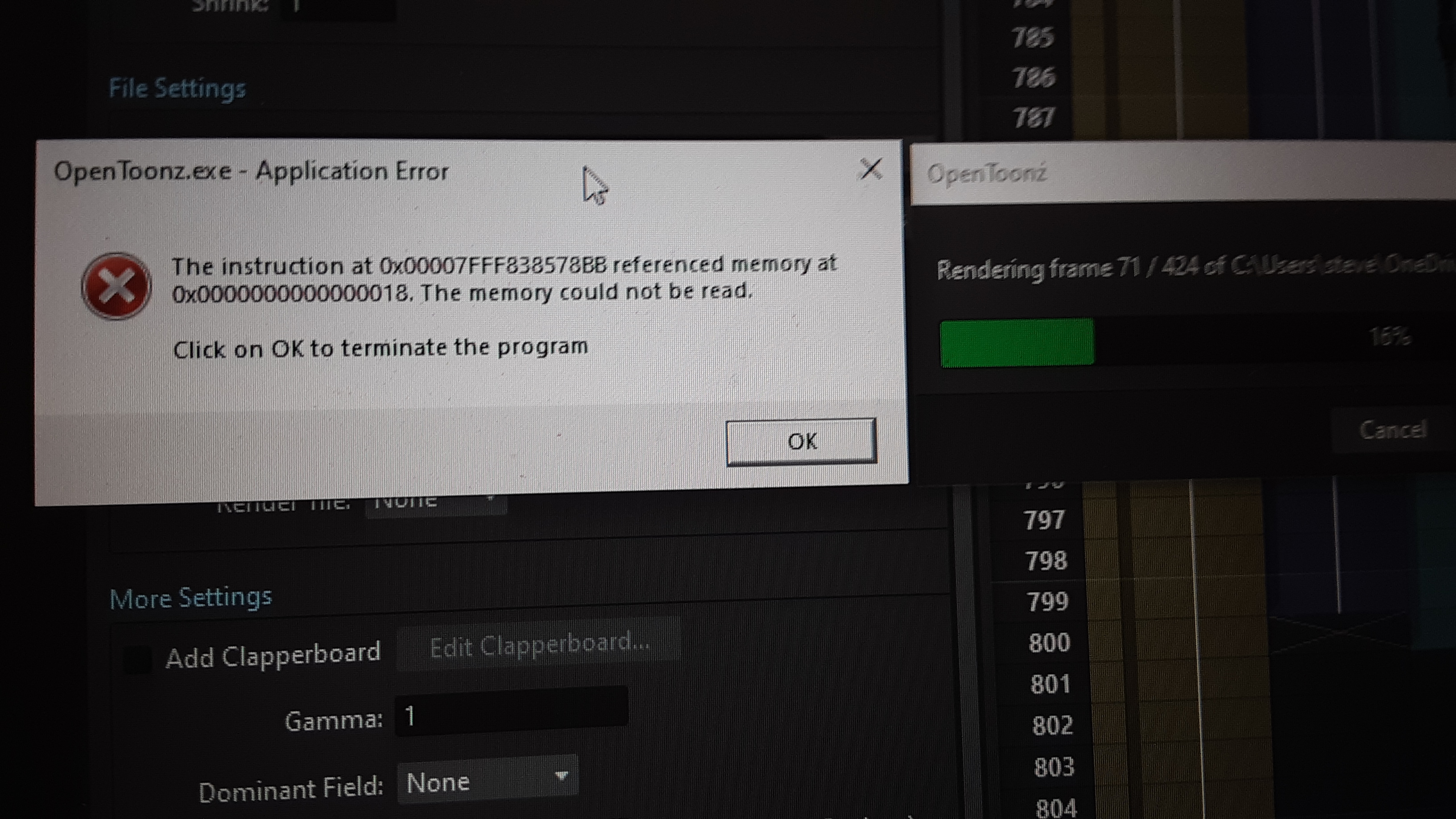 Memory could not be read · Issue #4294 · opentoonz/opentoonz · GitHub