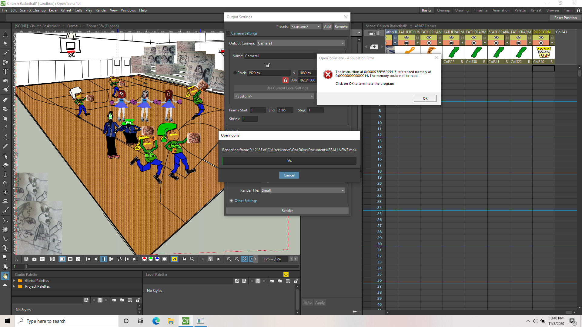 Crash at Render at early frame stage · Issue #3578 · opentoonz/opentoonz · GitHub
