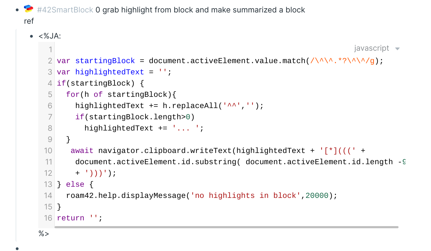 Grab highlight from block and make summarized a block ref · Issue #82 · dvargas92495/SmartBlocks ...