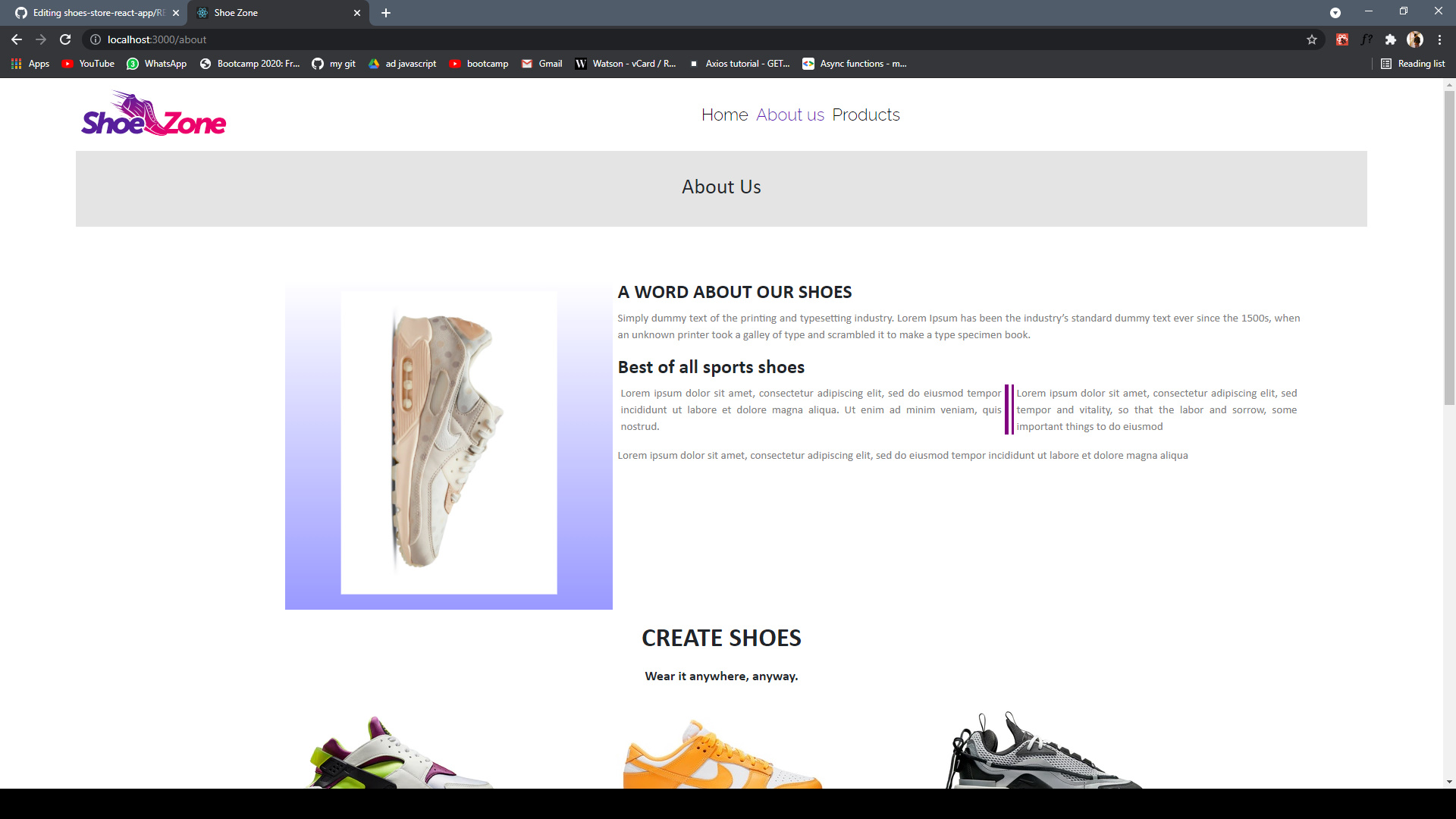 GitHub - muhammadmkhan/shoes-store-react-app