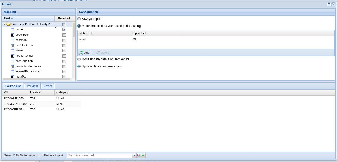 Import failing with too little information · Issue #1067 · partkeepr/PartKeepr · GitHub