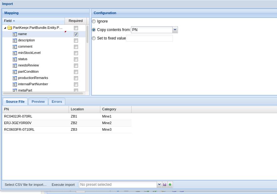 Import failing with too little information · Issue #1067 · partkeepr/PartKeepr · GitHub