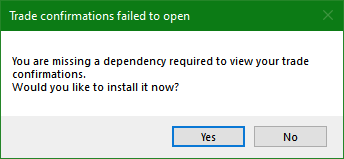"View Confirmations" keeps prompting to install dependencies after installing dependencies ...
