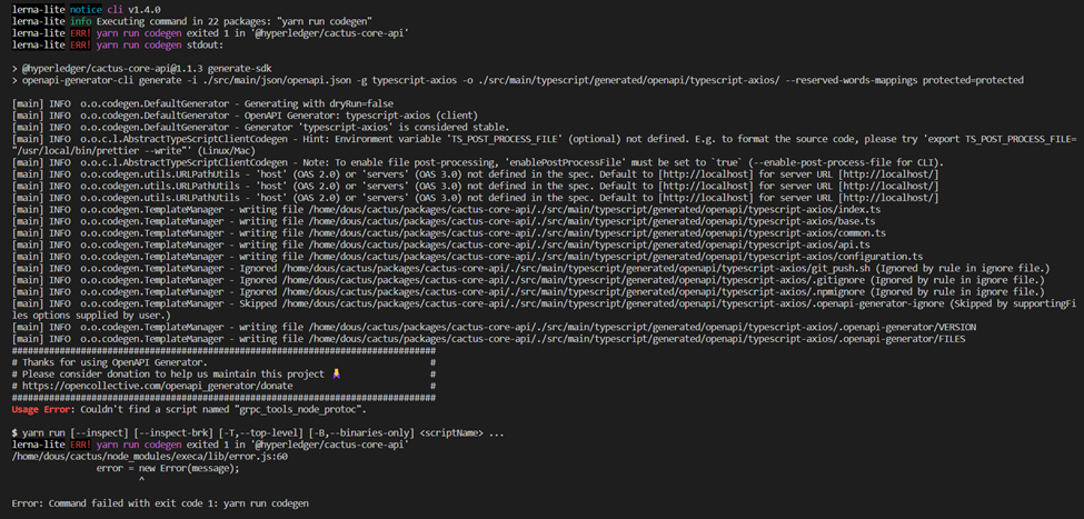 Yarn V3 Migration Error Cannot Find Script Grpcnodetoolsprotoc · Issue 5215 · Yarnpkgberry 