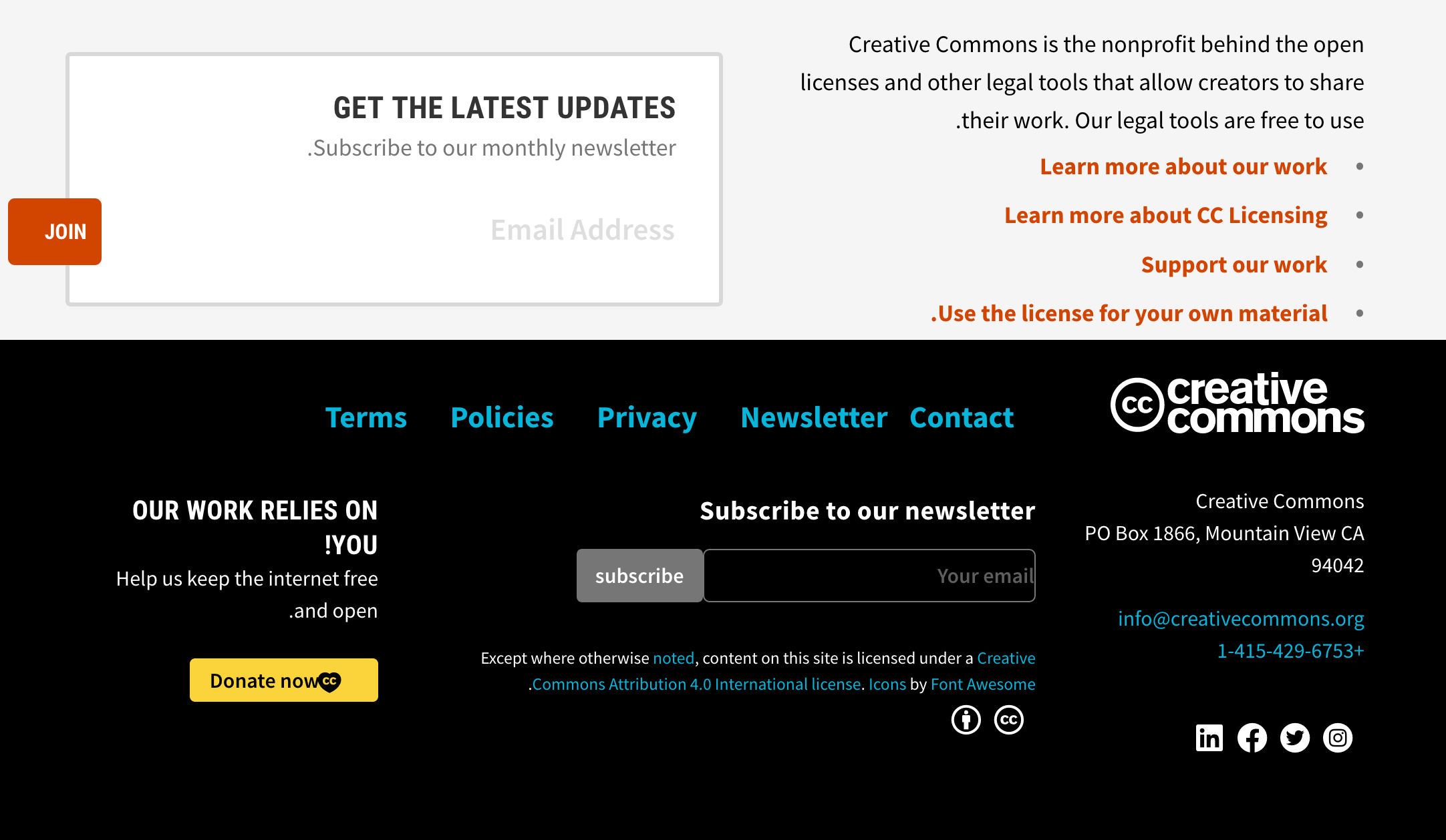 [Bug] in-content newsletter sign-up is redundant and problematic · Issue #325 · creativecommons ...