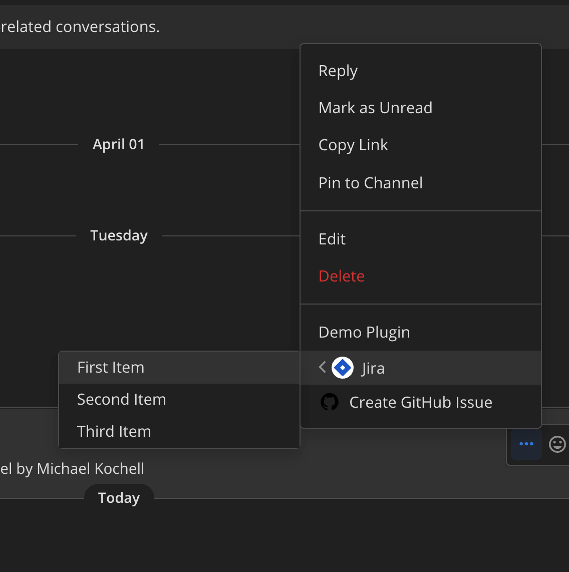 Display post actions as submenu items · Issue #760 · mattermost/mattermost-plugin-jira · GitHub