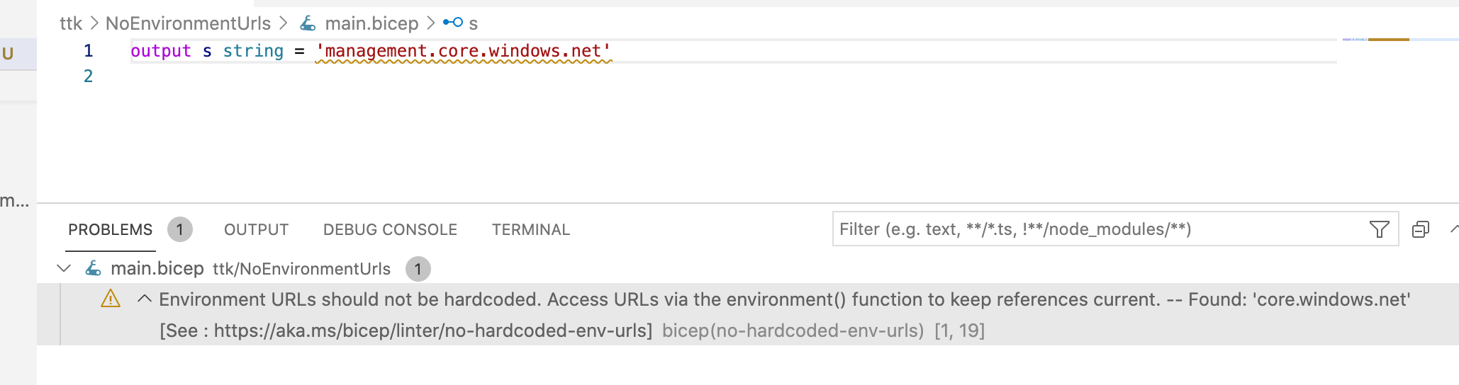 no-hardcoded-env-urls fixes by StephenWeatherford · Pull Request #2812 · Azure/bicep · GitHub