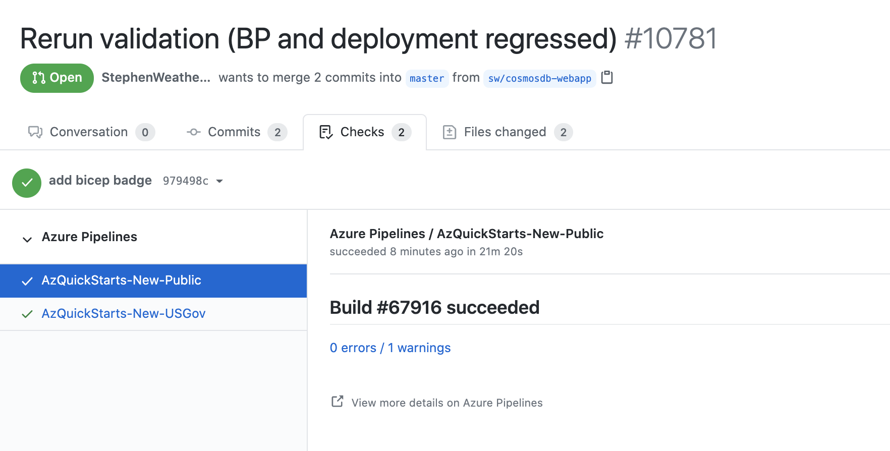 Quickstarts Pipeline Does Not Show Warning For Linter Errors · Issue