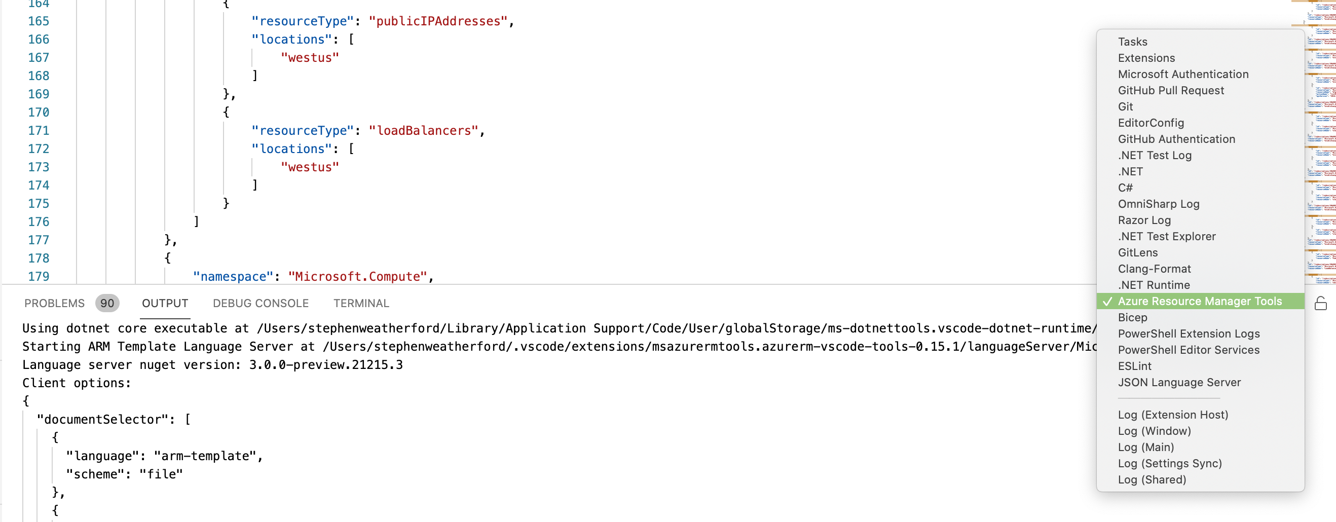 ARM Tool Extension Not Loading · Issue #1310 · microsoft/vscode-azurearmtools · GitHub