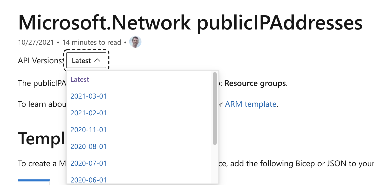 Microsoft.Network/publicIPAddresses missing last 2 versions · Issue #1418 · microsoft/vscode ...