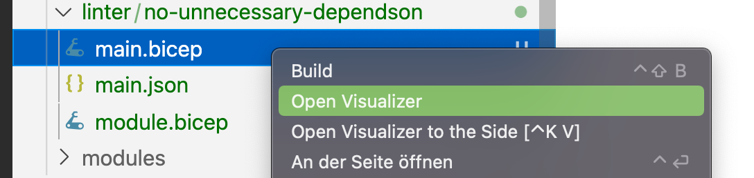 "Show Visualizer {to the Side}" and "Build" commands should show up in menus before extension ...