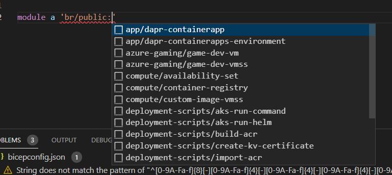 Completion for module MCR/ACR references is very dependent on the cursor being at particular ...