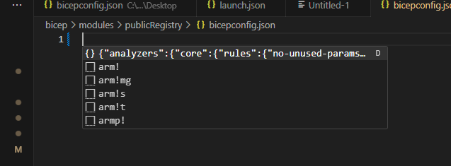 bicepconfig.json doesn't have a default set for the top-level object · Issue #11092 · Azure ...