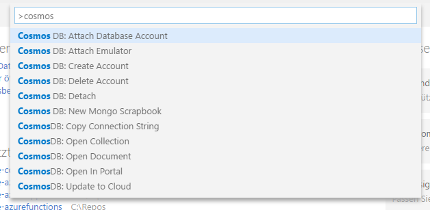 Inconsistent spacing in command categories · Issue #444 · microsoft/vscode-cosmosdb · GitHub