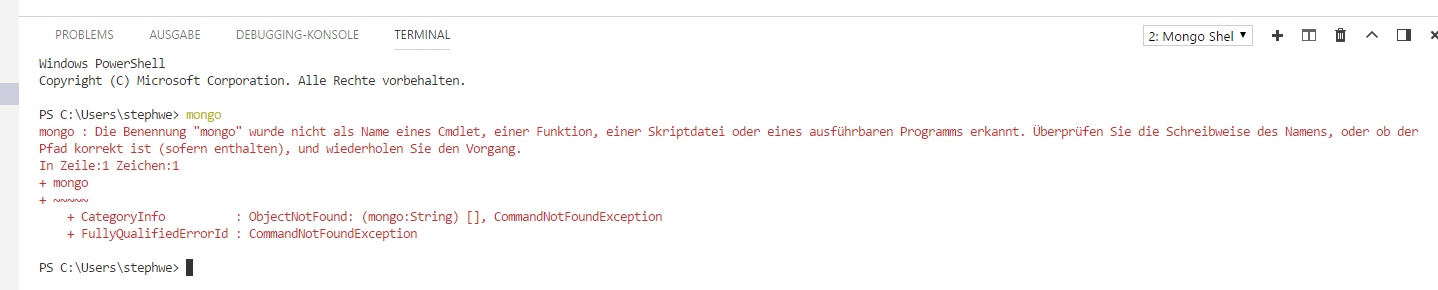 "Launch CosmosDB Shell" doesn't work if mongo.exe not in path · Issue #463 · microsoft/vscode ...
