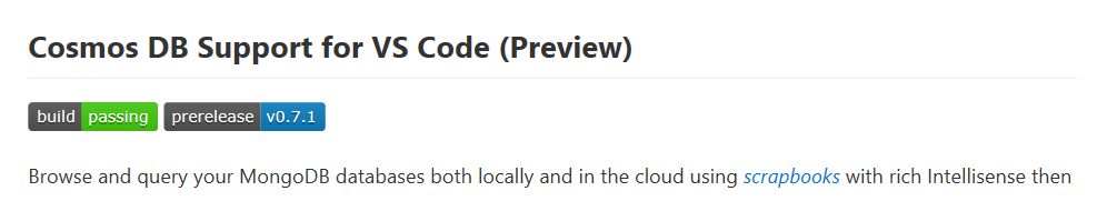 "Scrapbooks" link in readme is broken · Issue #677 · microsoft/vscode-cosmosdb · GitHub